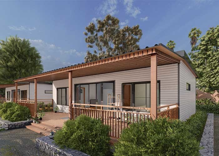 Kerangka Baja Ringan Lapisan Rumah Mobil Prefab Modular Kecil Untuk ...